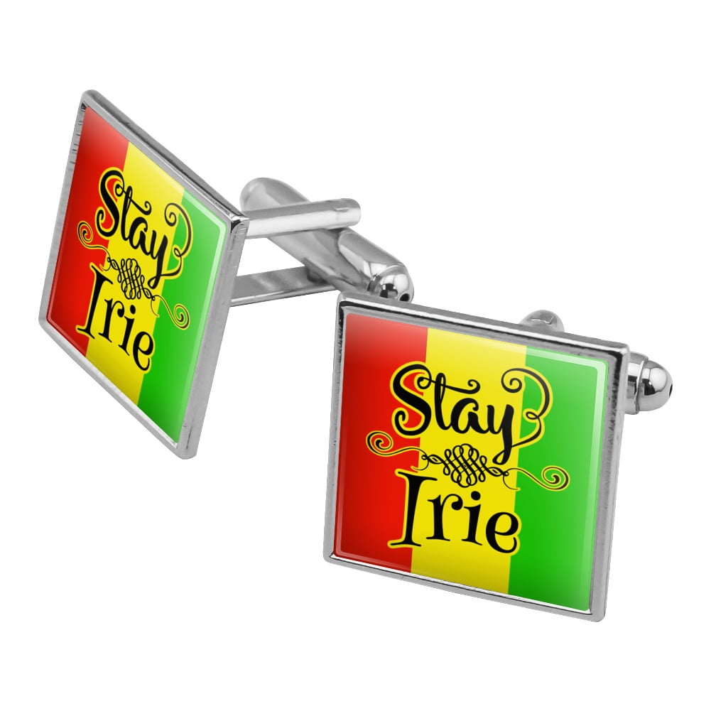 Stay Irie Rastafarian Flag Square Cufflink Set - Silver or Gold ...