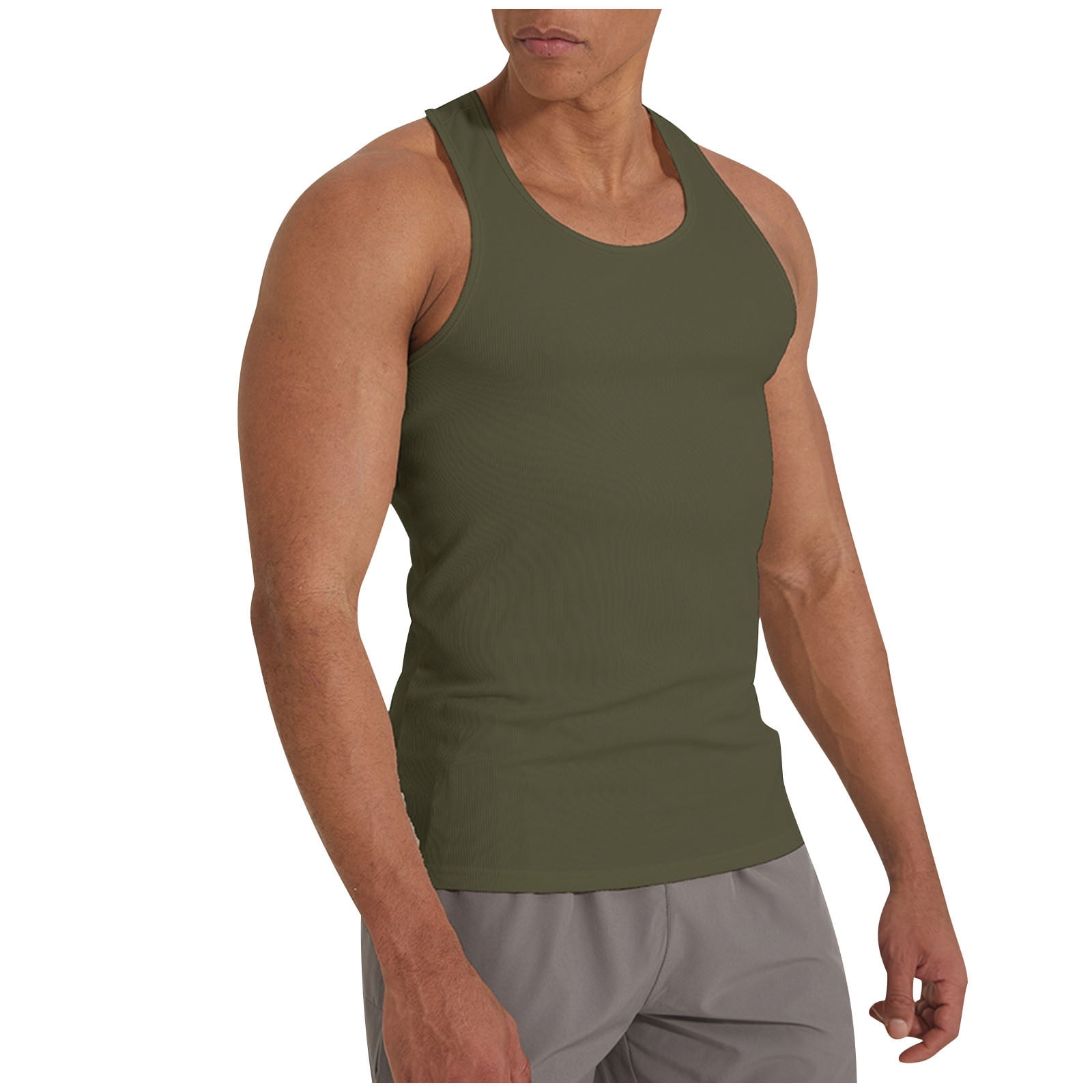 Click here for Fatyb Mens Ribbed Tank Tops Racerback Stretch Knit... prices