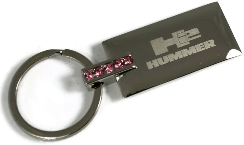 Hummer H2 Rectangular Metal Pink Rhinestone Key Chain - Walmart.com