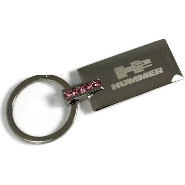 Hummer H2 Rectangular Metal Pink Rhinestone Key Chain - Walmart.com