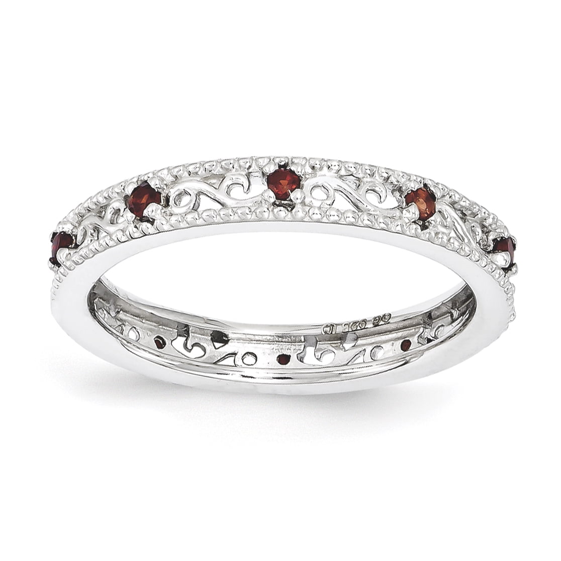 Garnet Sterling Silver Ring - Walmart.com