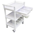 3 Tier PP Heavy Duty Medical Rolling Cart, 110 lbs Load Utility Trolley ...