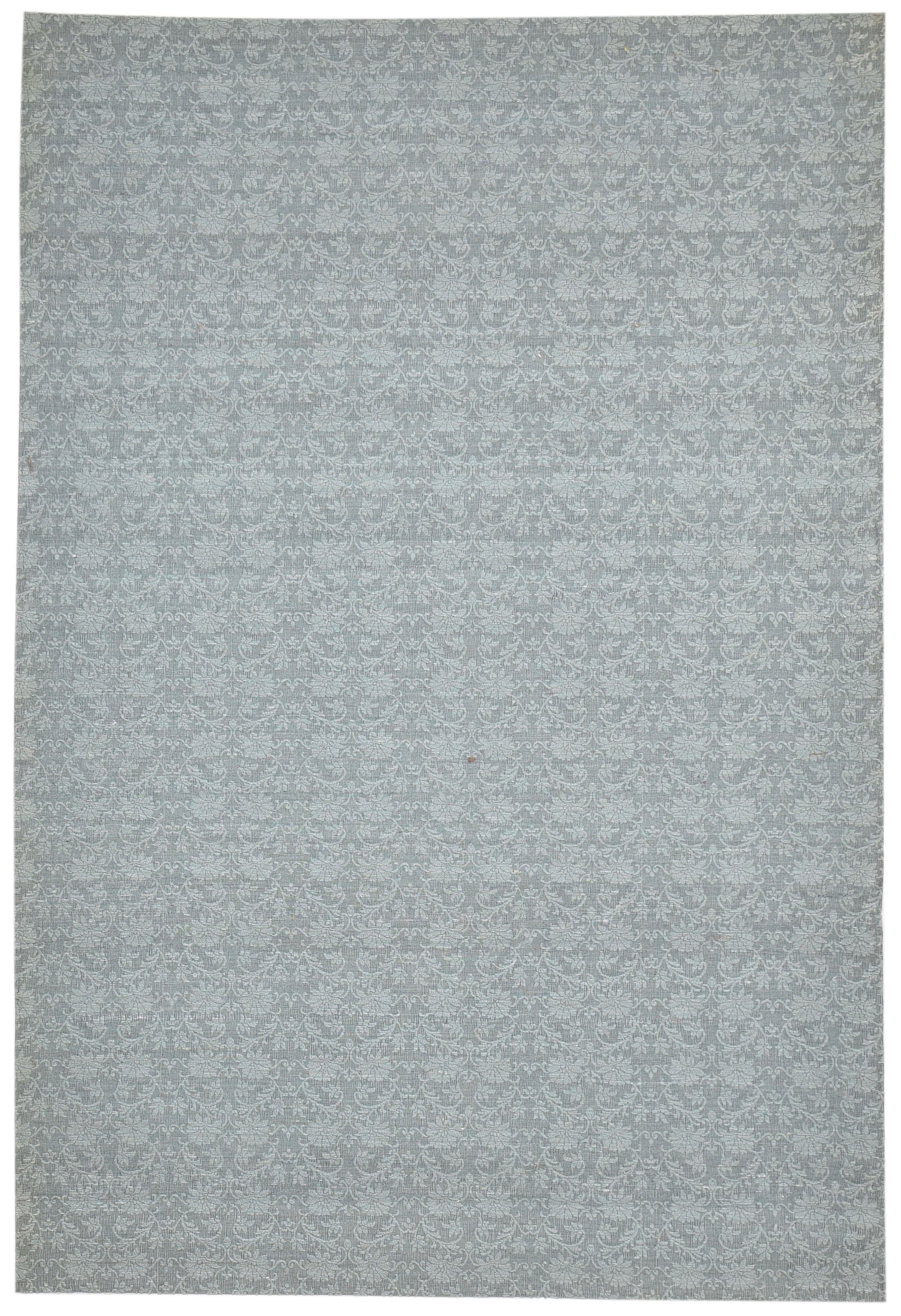 Wool / Silk Grey Rug 5X7 Modern Jacquard Loom French Damask Room Size ...