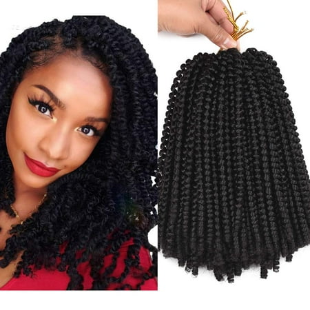 4 Packs 10 Inch Spring Twist Crochet Braids Hair Ombre Colors Passion ...