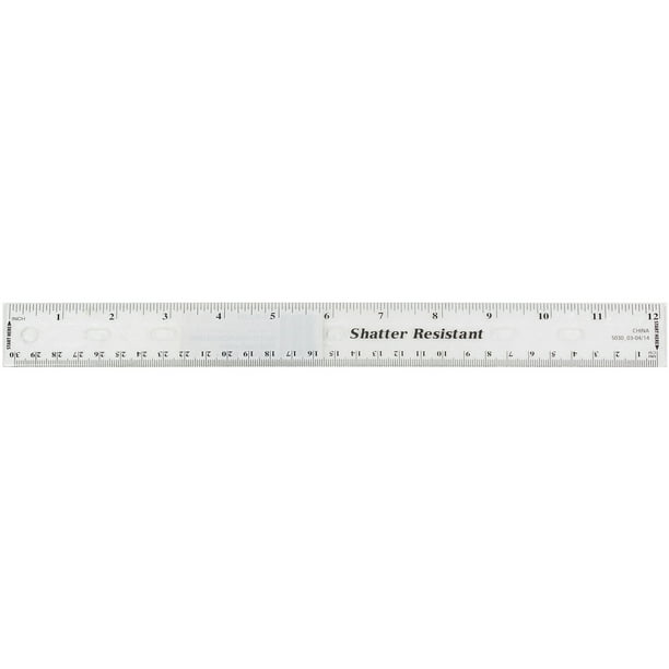 12" Shatter-Resistant Binder Ruler, Available in Multiple Colors ...