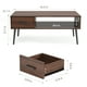 HAIOOU Wooden Mid Century Coffee Table with Drawer,Rectangle Center ...