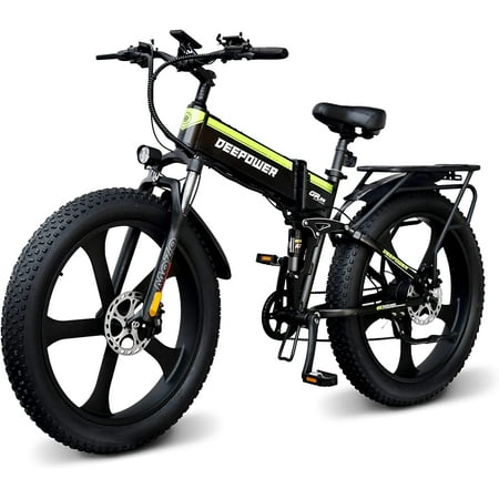 HONE H26pro Electric Bicycle, 1000W 26" Fat Tire Folding Electric Bike ...