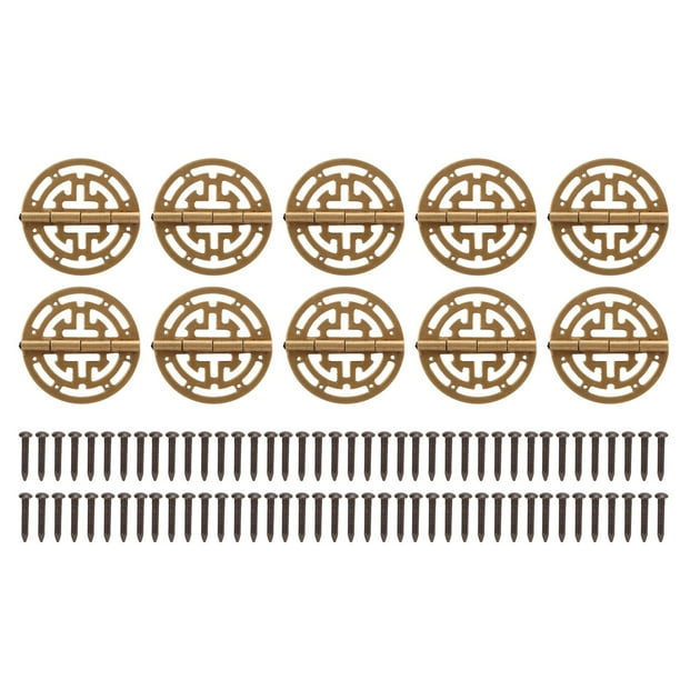 10 Sets Bronze Round Brass Hinges Antique Style Corrosion Resistant ...