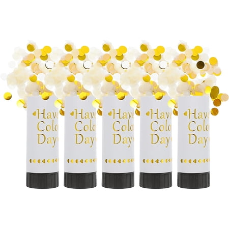 SINOY 5 Pcs Confetti Cannons, Biodegradable Confetti Wedding Rainbow ...