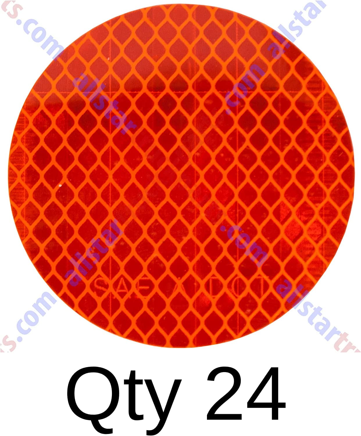 3" Inch Round DOT-SAE Amber/Red High Visibility Reflective Stick-On ...