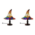 2PC Witch Hat Lamp with Soft Glow Night Light USB Rechargeable Handmade ...