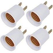 360° Rotatable E26/E27 Light Bulb Socket Adapter, 3-Prong Plug-in ...