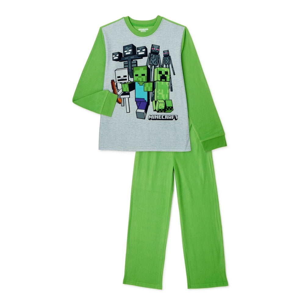 Minecraft - Minecraft Boys Pajama Set, 2-Piece, Sizes 4-12 - Walmart ...