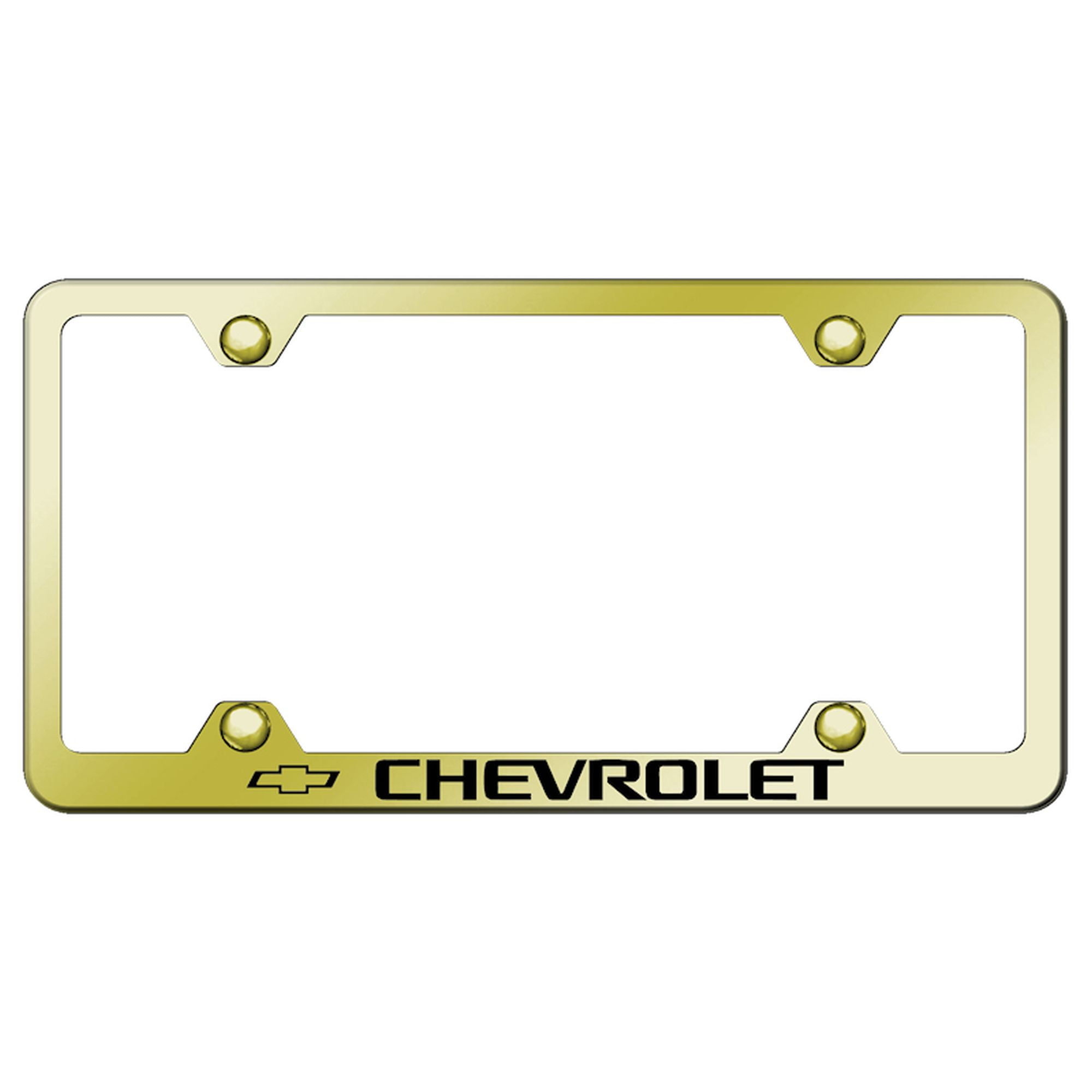 Chevy Laser Etched Logo Wide Body License Plate Frame (Gold) - Walmart.com