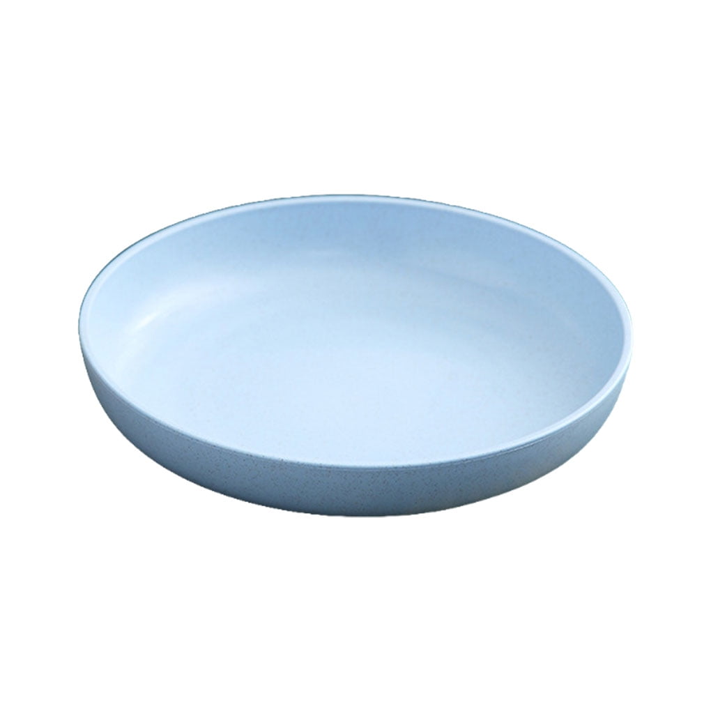 Thinsont Unbreakable Anti-Drop Round Plate Nordic Style Straw Dishes ...