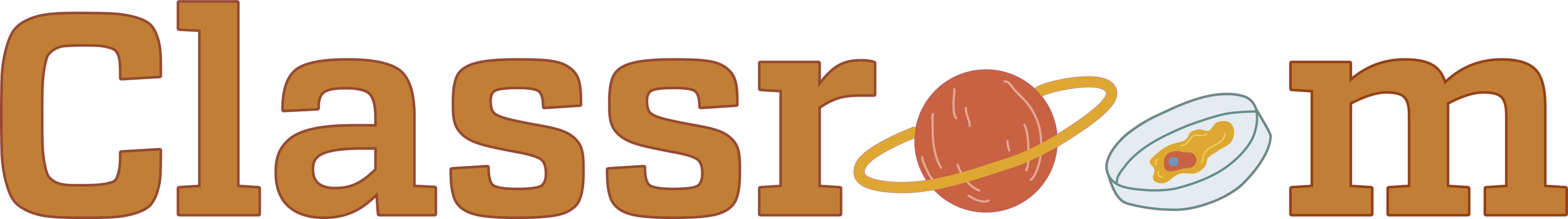 Classroom Logo with Uranus Planet and Laboratory Equipment Design Vinyl ...