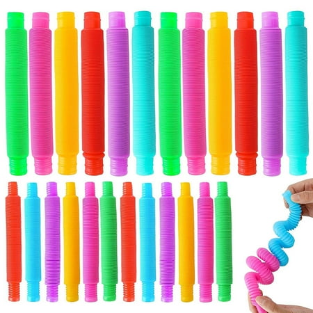 Pop Tubes Sensory Toys 24pcs Tubes Stress and Anxiety Relief Fidget ...