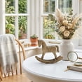 6-Piece Wooden Rocking Horse Decor, Vintage Distressed Wood Statues ...