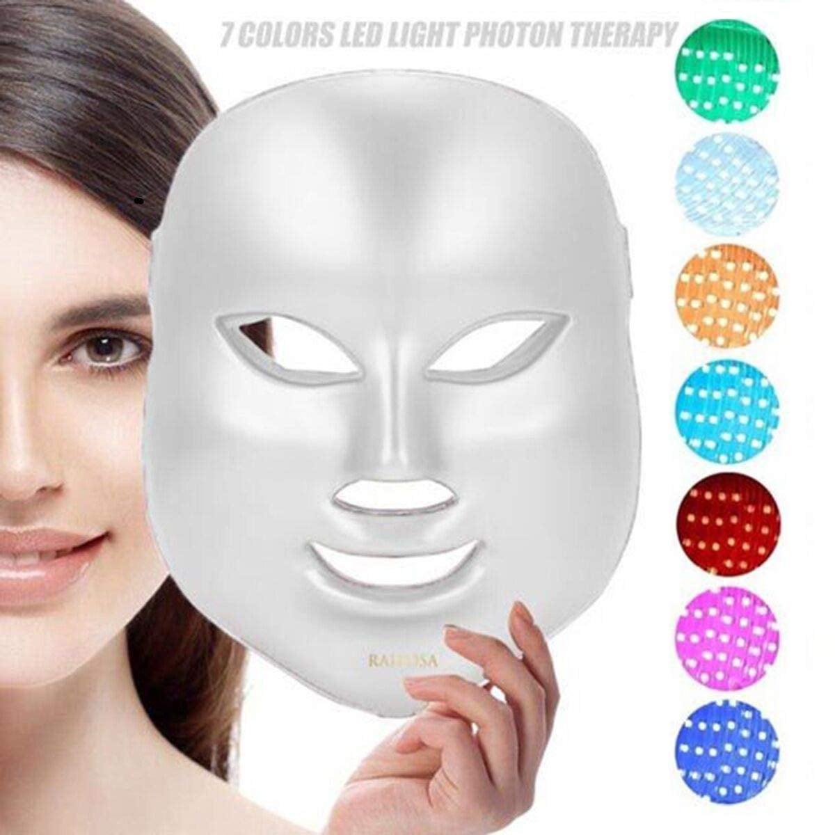 Mascarilla Facial LED 7 Colores RAIPOSA MFMS073246634 Rejuvenecimiento ...