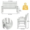 Dextrus All-Weather Garden Bench, Durable White Outdoor Seating for 2-3 ...