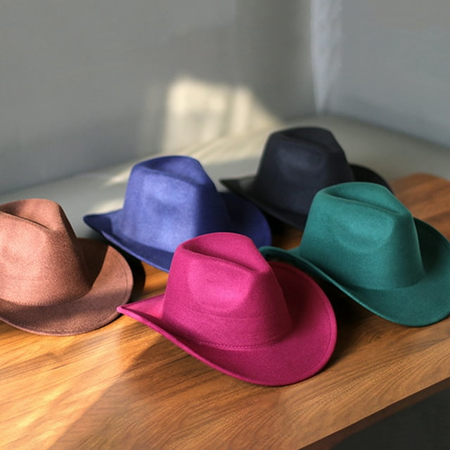 Shenmeida Cowboy Hat Solid Color Wild, Cowboy Hat for Men and Women ...