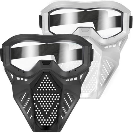 Upgraded 2 Pack Tactical Mask, Mask with Goggles Compatible with Nerf ...