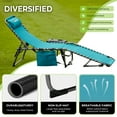 Fundango Outdoor Lay Flat Foldable Chaise Lounge, 5-Positions ...
