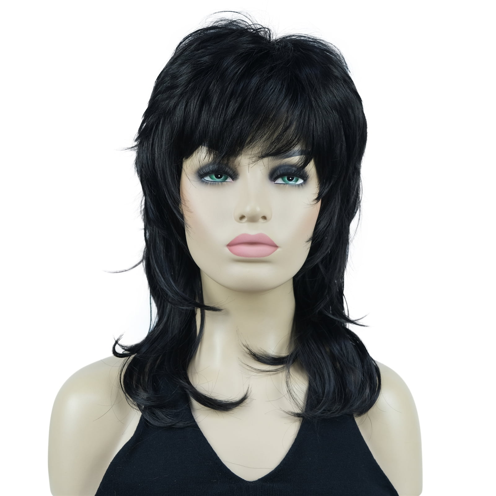 Lydell Long Shaggy Layered wig, Natural Straight Wavy Shags Wig, Soft ...