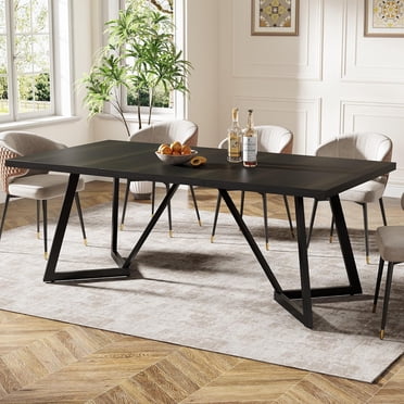 Tribesigns Oversized Rustic Dining Table, 71 in. Rectangular Wooden ...
