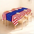 Americans Flag-Themed Disposable Plastic Tablecloth Patriotic Red Star ...