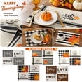 4Pcs Placemats with Pumpkin and Maple Leaf Prints,18 x 11.81 Inch Heat ...