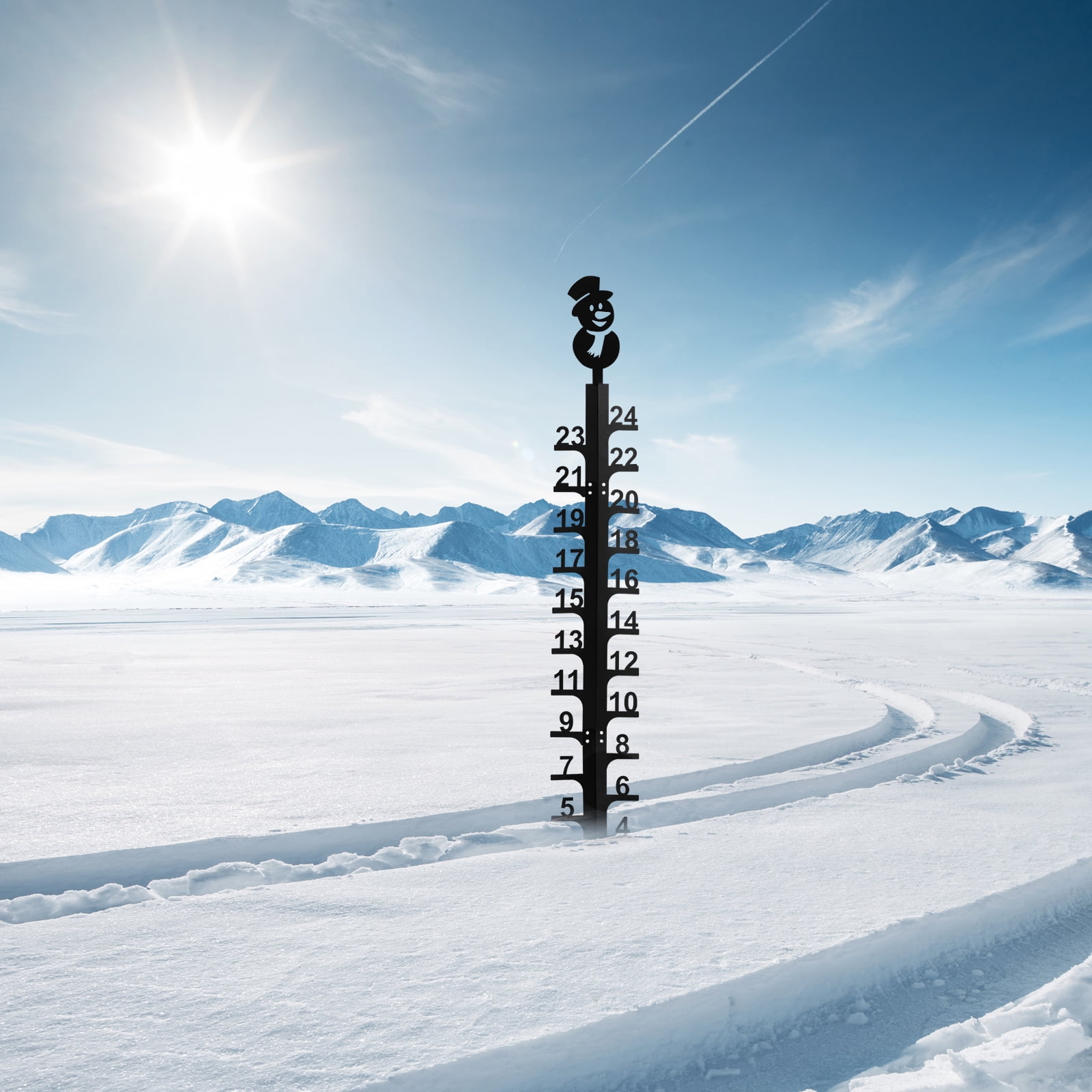 CJC 24" Snow Gauge, Snowflake Snowfall Measuring Gauge, Handmade Metal ...