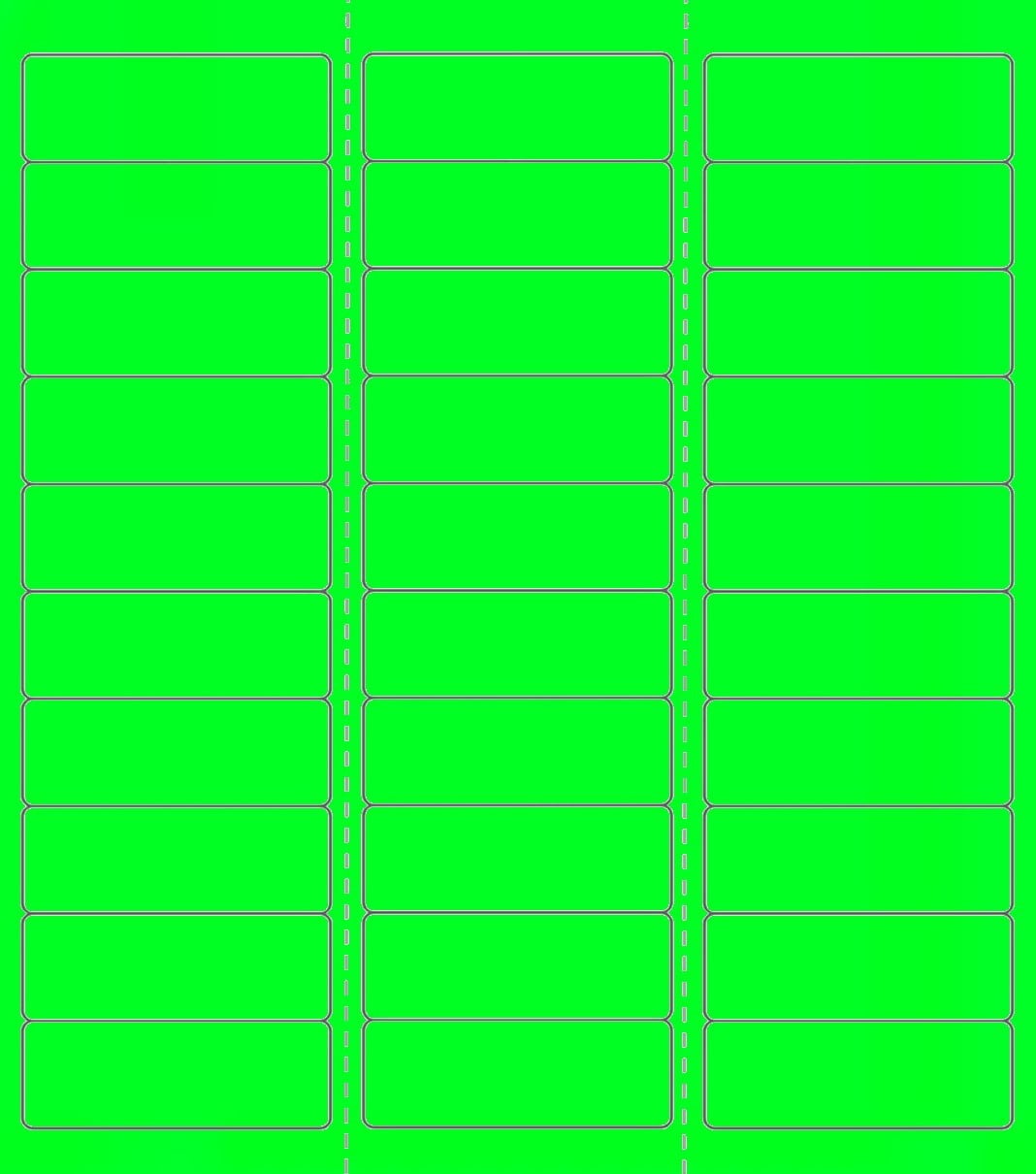 Laser Format Piggyback Labels, Bright Green, 2-5/8" x 1", 30-Up on 8.5 ...