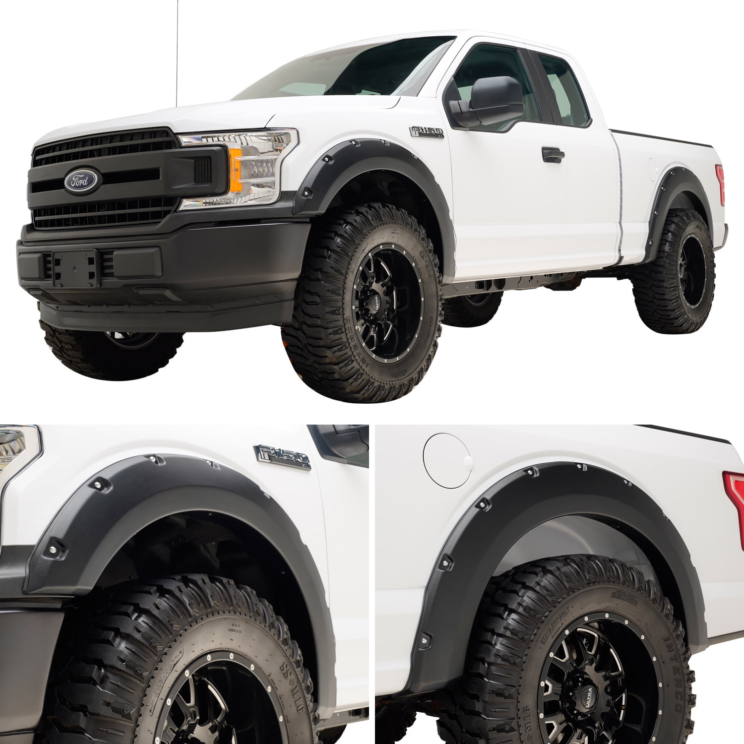 EAG Fender Flares Wheel Cover Guard Pocket Rivet Style Fit for 18-20 ...