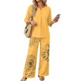 Bbyeadc Two Piece Sets for Women Button V Neck 3/4 Sleeve Top and ...