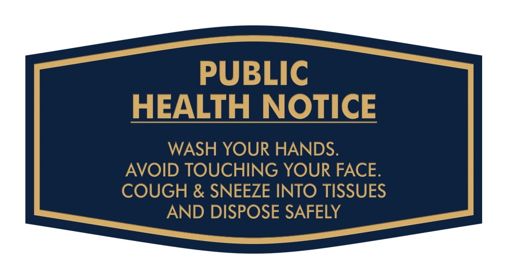 Fancy Public Health Notice Please Wash Your Hands Sign (Navy Blue/Gold ...