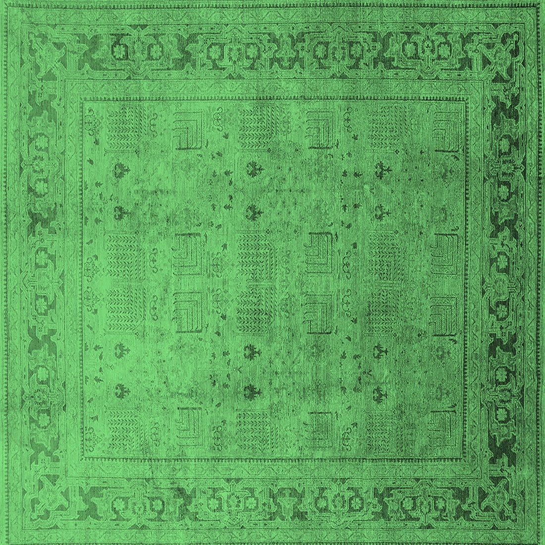 Ahgly Company Indoor Square Oriental Emerald Green Industrial Area Rugs ...