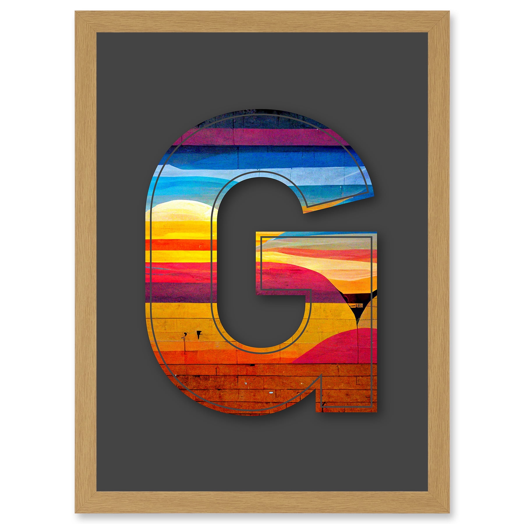 Letter G Bright Abstract Landscape Decorative Graffiti Mural Alphabet ...