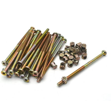 24-Pack M6 x 110mm Screw Bolt Nut Set Furniture Cot Bed Hex Drive ...