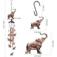 35 Inch Elephant Wind Chime, Handmade Large Metal Animal Figurine ...