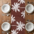 Brown Palm Trees Dining Table Runner, Summer Beach Tropical Farmhouse ...