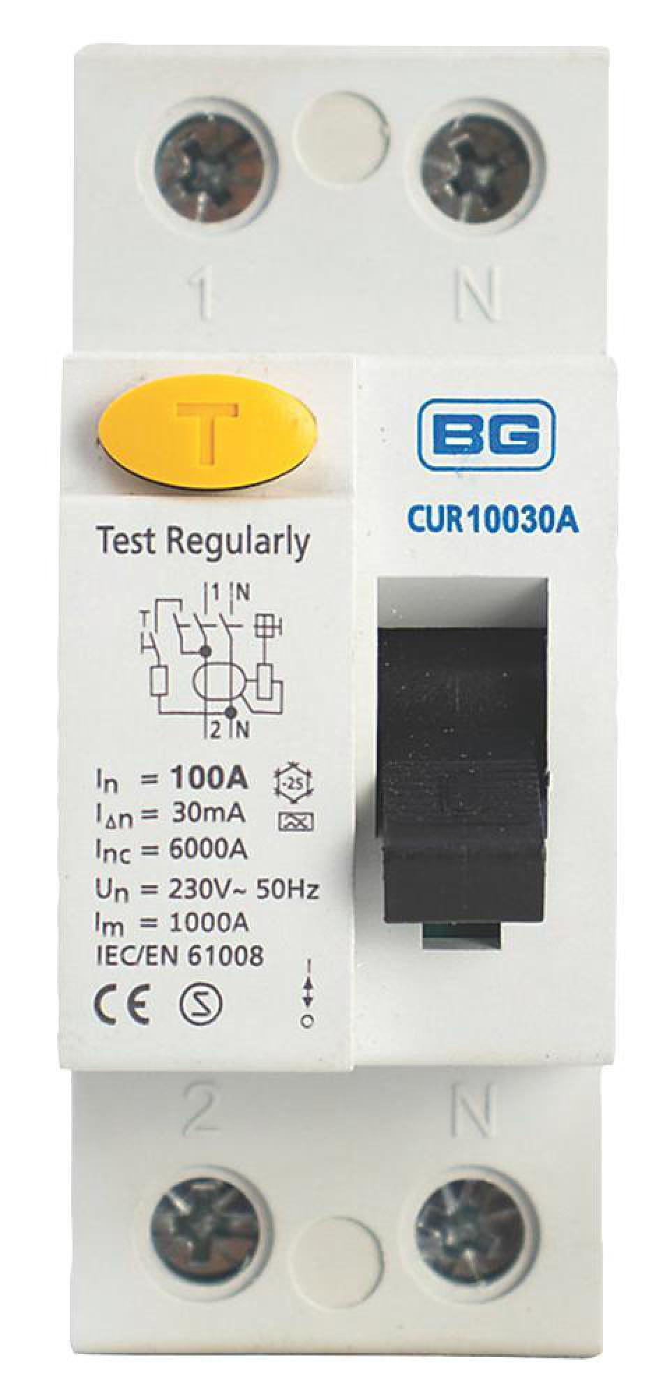 BG ELECTRICAL - 100A, 30mA Double Pole RCD, Type A - Walmart.com
