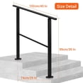 3 Step Handrail for Outdoor & Indoor Steps, 26x39 Inch Heavy Duty Steel ...