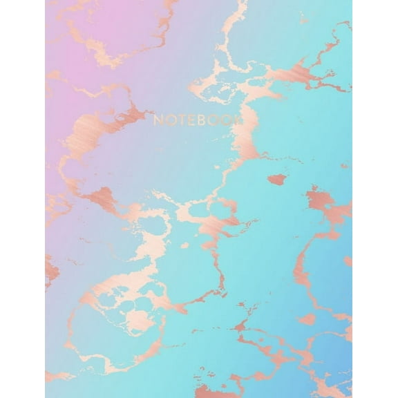 Initial/Letter M - Light Blue and Pink Floral Design Notebook 6"x9 ...