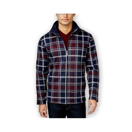Club Room Mens Plaid FZ Fleece Jacket navyblue Big 2X | Walmart Canada