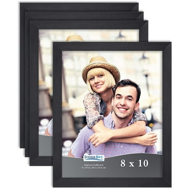 FrameStarr 8x10 Black Picture Frames, Modern Style, 3 Pack, Harmony ...