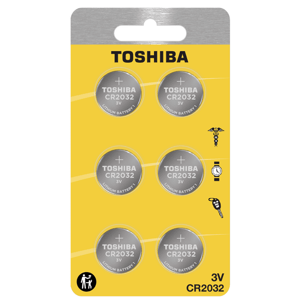 Toshiba CR2032 Battery 3V Lithium Coin (6 Count) - Walmart.com