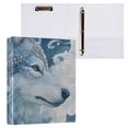 Adorable Wolf Head Round Ring Binder 3 Rings 1.5" Capacity File Storage ...