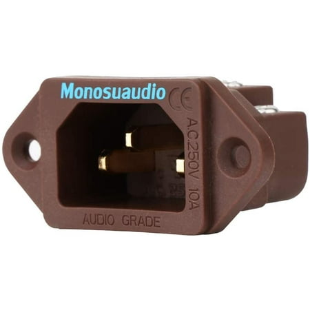 3 Prong Pure Copper Gold Plated AC Power Socket,250V 10A IEC320 C14 ...