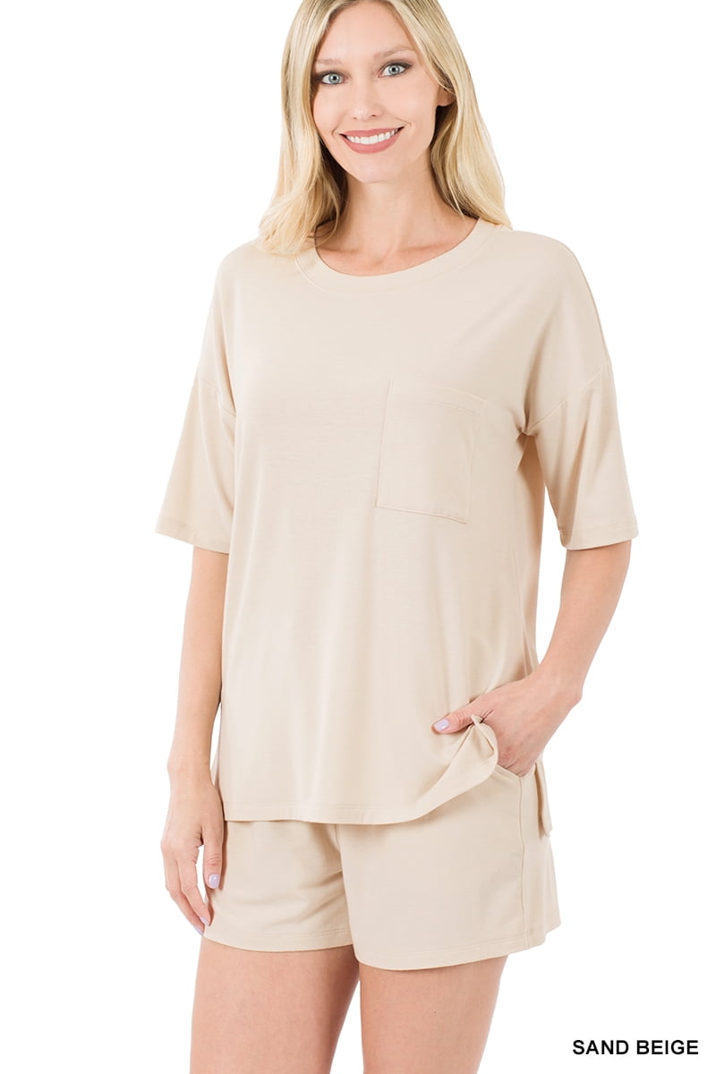 Zenana Women & Plus Relaxed Fit Drop Shoulder Tee Shirt Top ...